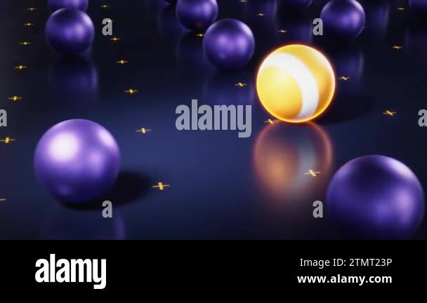 3d sphere rolling through dark environment. Visual concept of progress ...