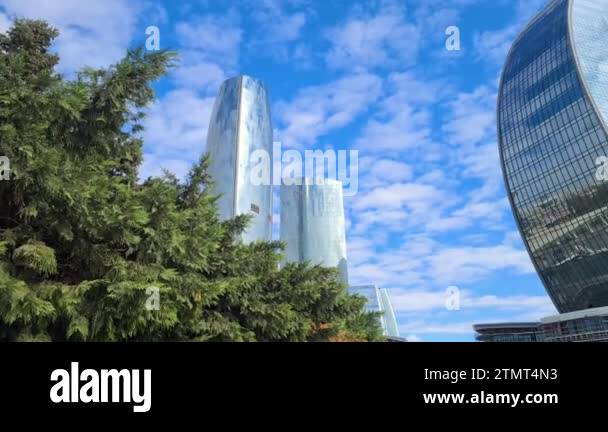 Modern Architecture of Baku, Azerbaijan. Crescent Bay Seaside Buildings ...