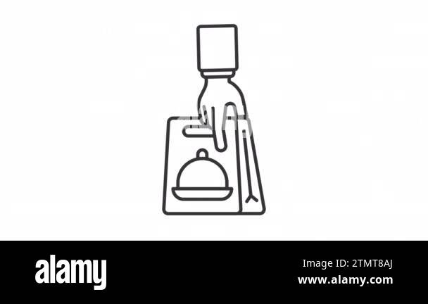 Food takeaway icon animation. Animated line hand picking up food ...