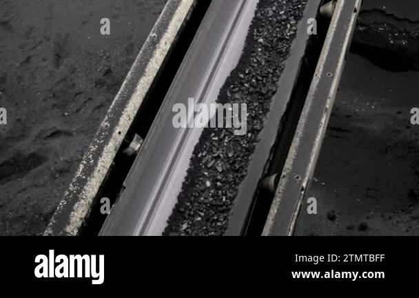 mining coal conveyor belt machine loading coal mine 4k HD Stock Video ...