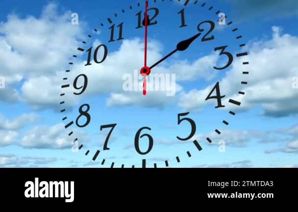 4K Timelapse of Clock pass through hour Analog Alarm Clock Almost ...