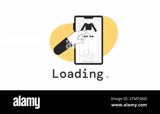 Virtual try on bw loader animation. Animated hand and online shop ...