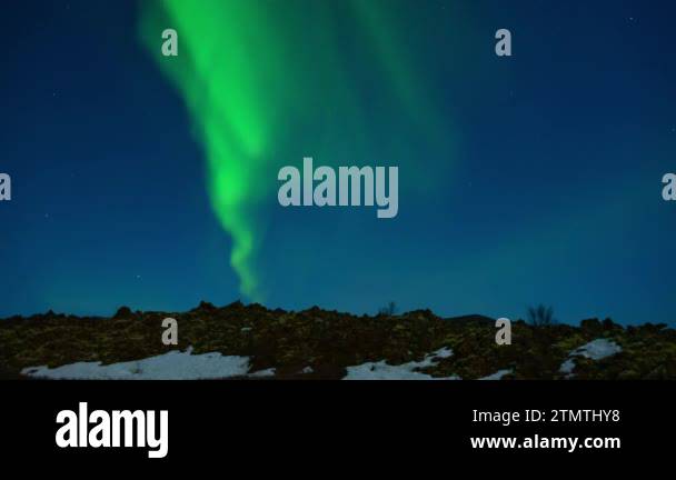 Aurora Borealis, Northern Lights in Iceland, Myvatn Lake Night Time ...