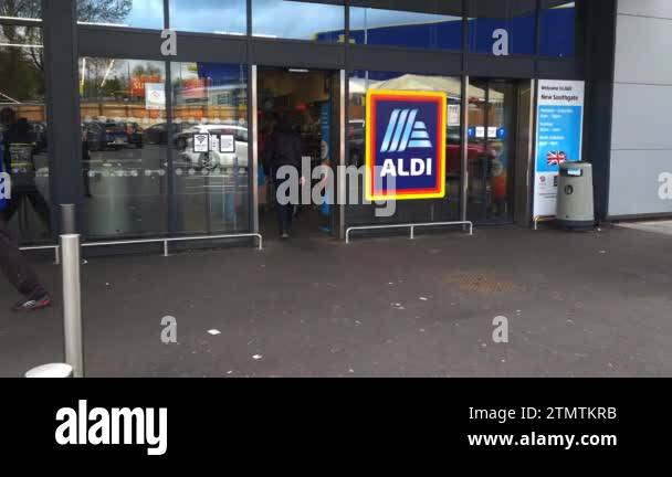 Aldi shop sign logo Stock Videos & Footage - HD and 4K Video Clips - Alamy