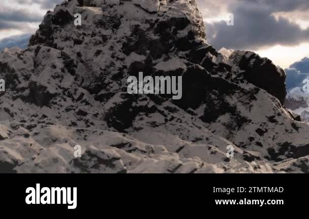 Adventurous Man Standing on top of Mountain Cliff. Extreme Adventure ...