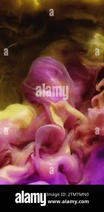 Vertical video. Ink water splash. Color smoke explosion. Reveal effect ...