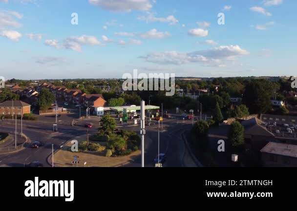 Luton City Centre and Local Buildings, High Angle Drone's View of Luton ...