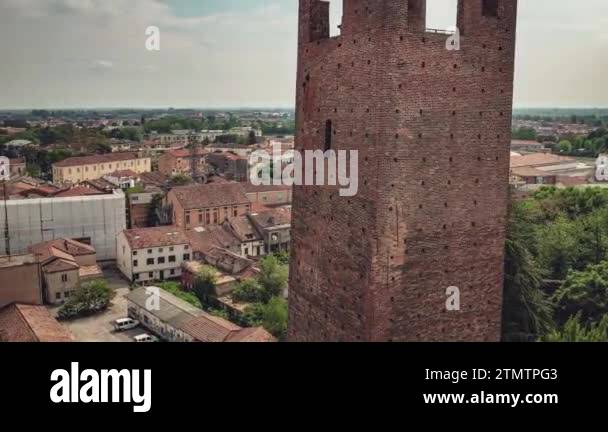 Stunning aerial video capturing the iconic and historic tower of Rovigo ...