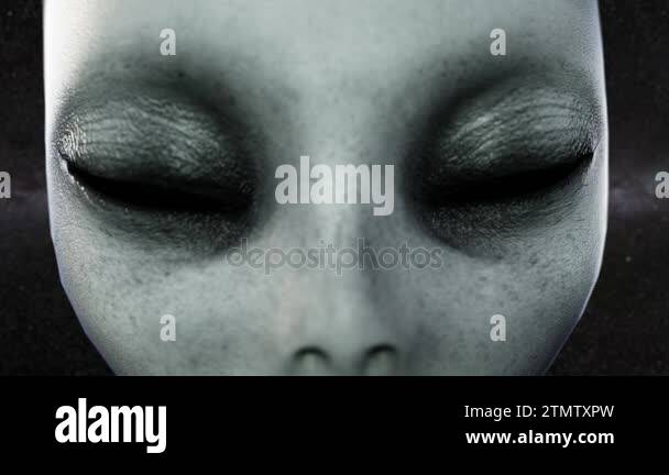 Alien open eyes. Planet Earth is reflected in the eyes . UFO futuristic ...