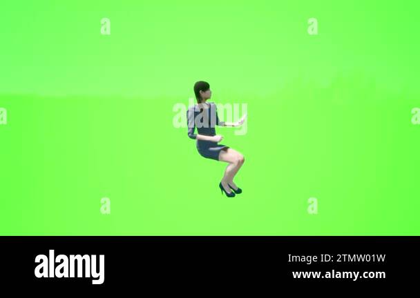 3d people green screen Japanese mother working with a mobile phone and ...