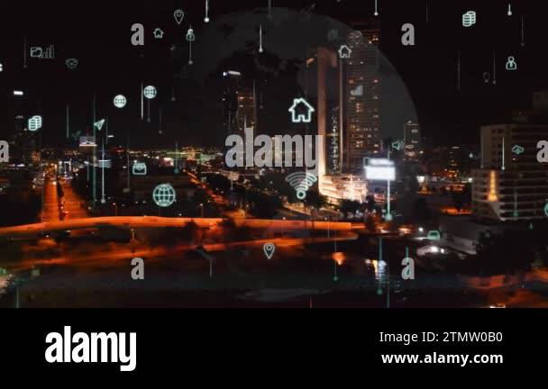 Smart city IOT internet of thing ICT digital technology futuristic ...