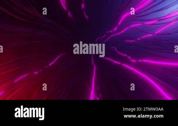 Red and blue neon lightning loop 3d animation. Gaming style background ...