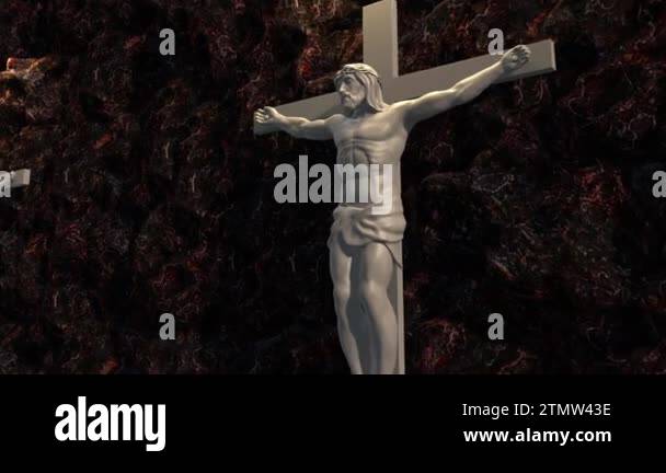 Jesus Christ Statue Cave Wall Background Loop Stock Video Footage - Alamy
