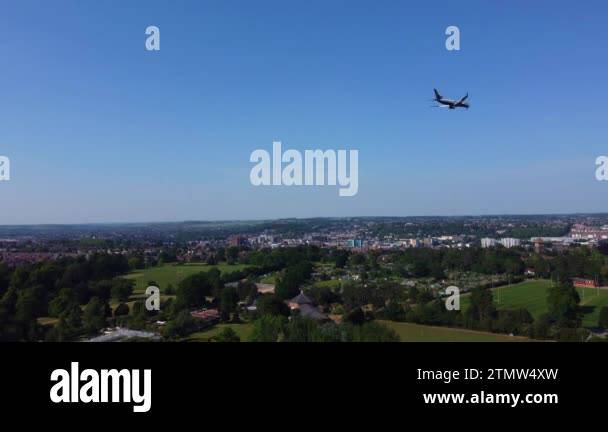 An Airplane is Approaching London Luton Airport to Land. Footage Was ...
