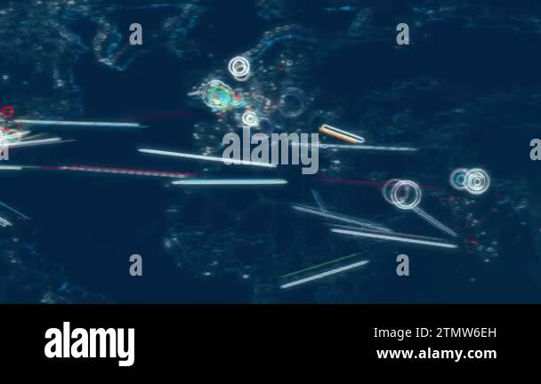 World map with different targets for cyber attack. Hacking and ...
