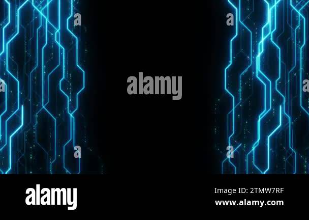 Digital Data moving on Circuit Board and CPU loop backgrounds. Computer Processing and ...