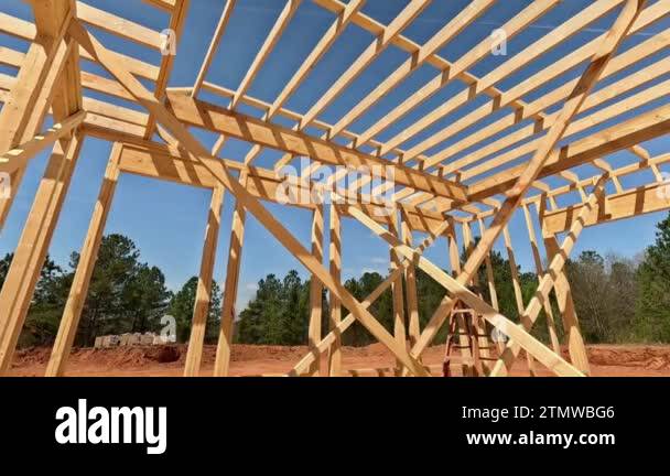 New under construction beam frame has been framed for purpose of ...