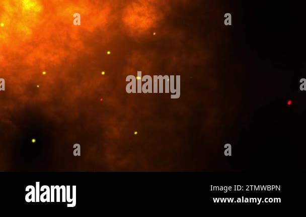 Burning red hot sparks rise from fire seamless loop ,Fire Particles ...