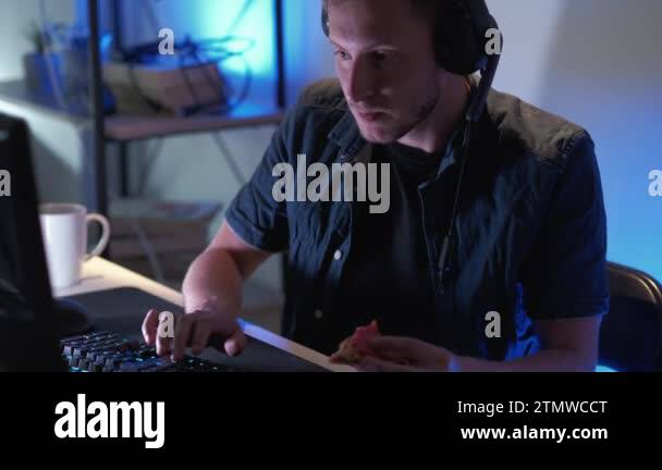 Gamer fail. Desperate man. Cyber competition. Hungry disappointed guy ...