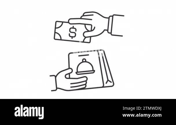 Cash on delivery icon animation. Animated line hand giving money for ...