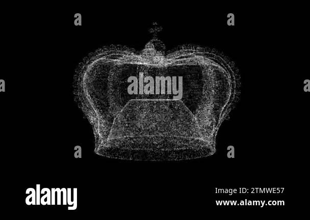3D Imperial Crown rotates on black background. Object made of ...