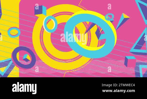 Abstract retro cartoon moving geometrical vintage minimal graphic ...