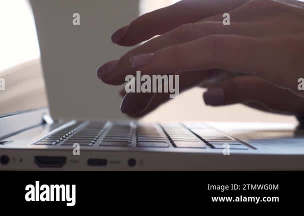 Female hands of business woman professional user worker using typing on ...