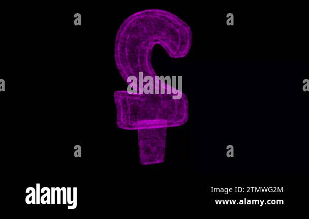 3D number 2 digit rotates on black background. Object made of ...