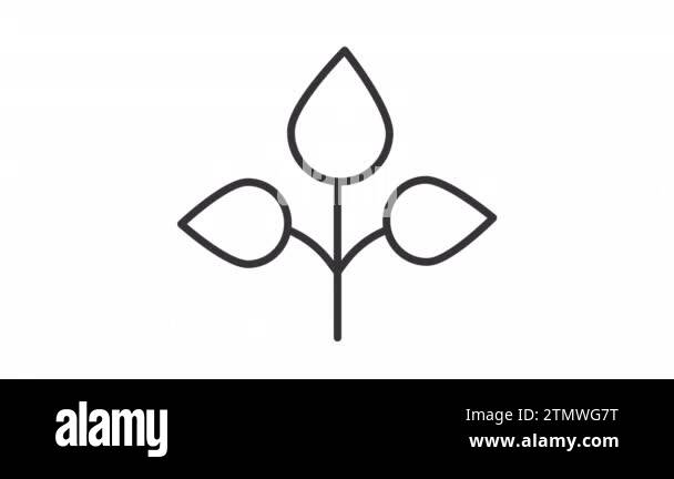 Animated plant line icon. Swinging sedling animation. Symbol of vegan ...