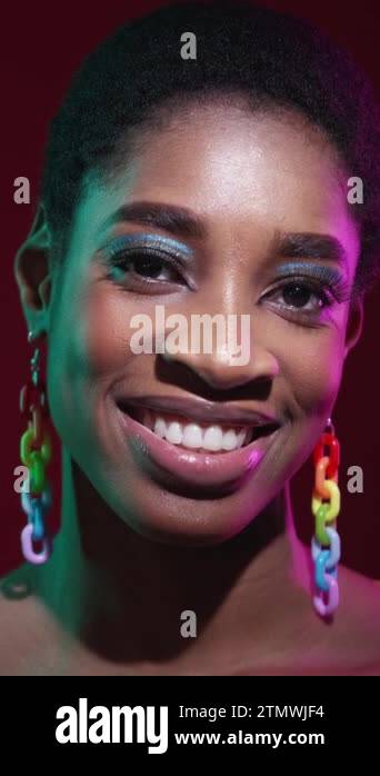 Vertical video. Glowing smile. Dental care. Oral beauty. Confident ...