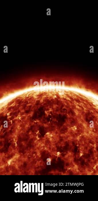 Video animation of solar atmosphere with plasma movement against the ...
