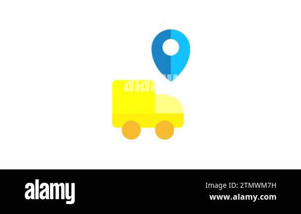 Delivery Tracking, Location and Map animated icon on transparent ...