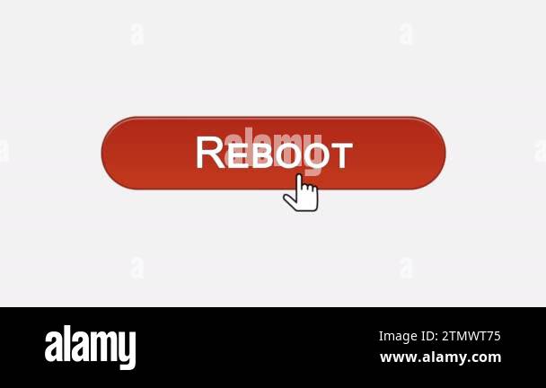 Reboot web interface button clicked with mouse cursor, different color choice Stock Video ...