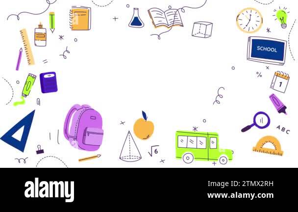 elements background animation for school and educational video 4K Back ...