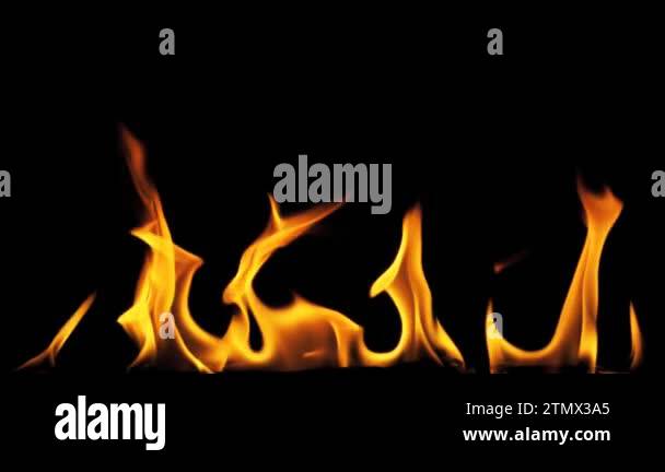 Igniting Fire Isolated on Black Background Stock Video Footage - Alamy