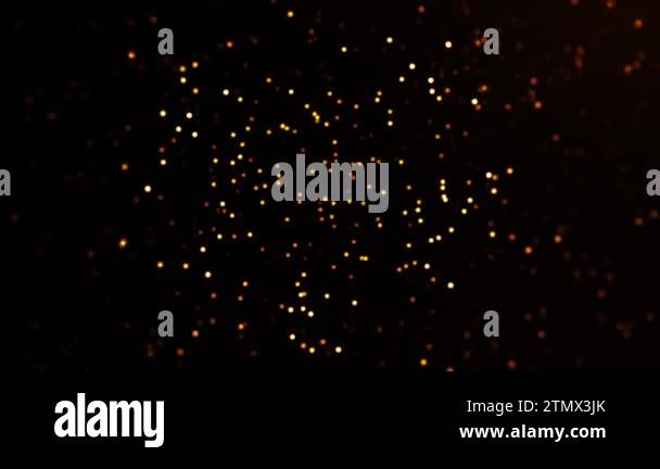 Abstract Seamless Loop Animation Glow Orange Particles On Black