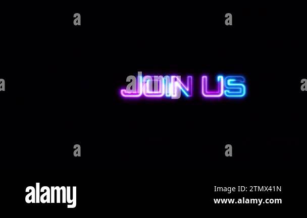 Loop Join Us blue pink neon text effect illustration on Black ...
