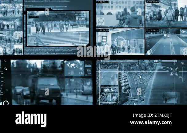 Screen - Surveillance - Monitor - Blue Bars Stock Video Footage - Alamy