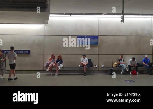 Outside View from Window Seat of Train Moving Fast to Approach Next ...