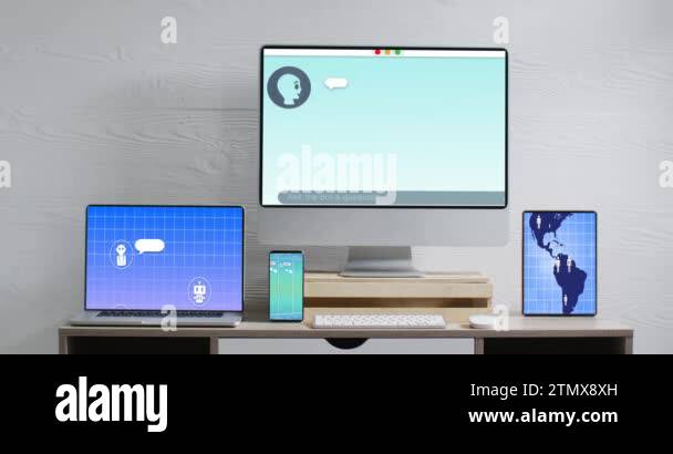 Composition of electronic devices with ai chat on screens. Global ...
