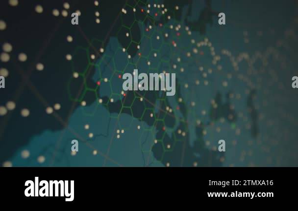 Satellites Above Europe Camera schot computer screen monitor. Camera ...