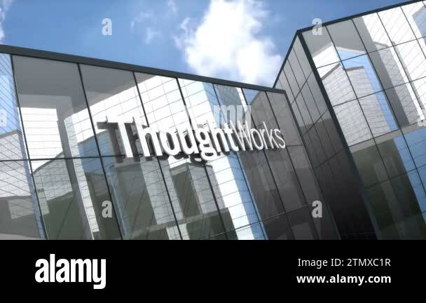 October 2018, Editorial use only, 3D animation, ThoughtWorks logo on glass building Stock Video ...
