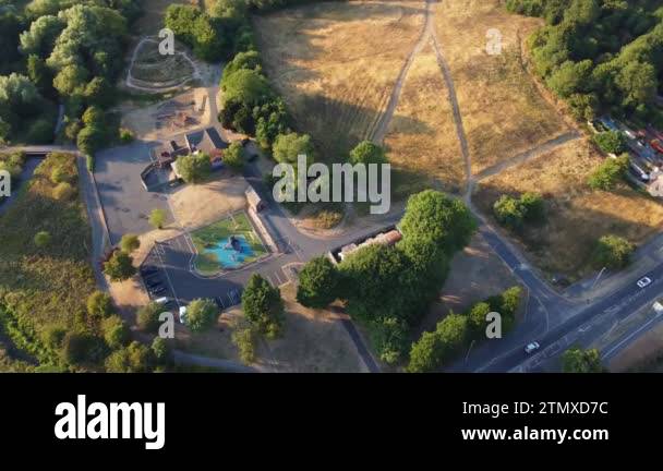 Luton City Centre and Local Buildings, High Angle Drone's View of Luton ...