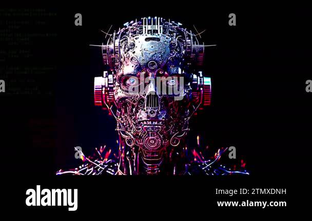 Stop AI symbol with distorted and glitch effect seamless and loopable ...