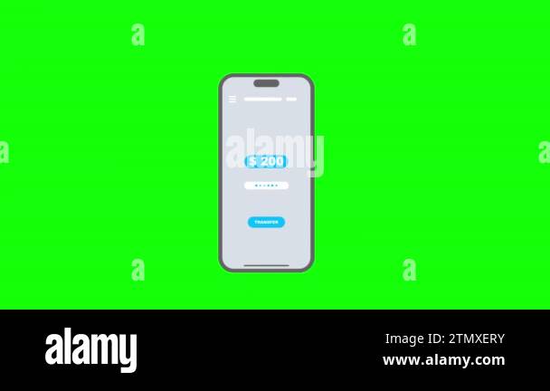 mobile online money transfer icon Animation loop motion graphics video transparent background ...