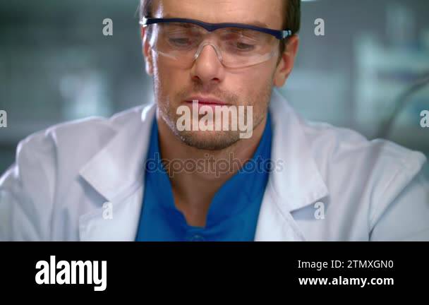 Scientist face portrait researcher working Stock Videos & Footage - HD ...