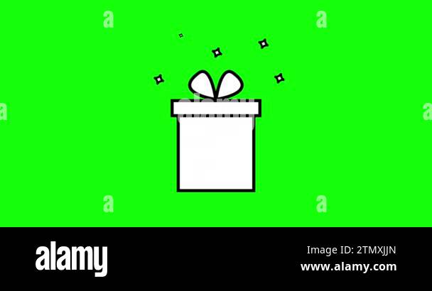 Simple outline gift icon loop animation. Gift symbol or sign animation ...