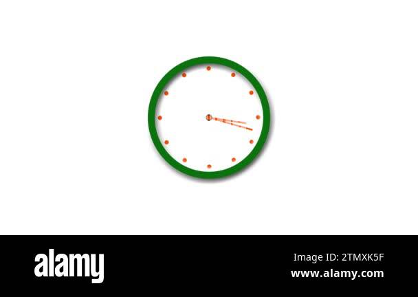 Time lapse clock animation on white background. counting down clock ...