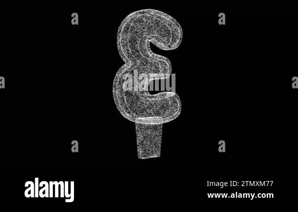 3D number 3 digit rotates on black background. Object made of ...