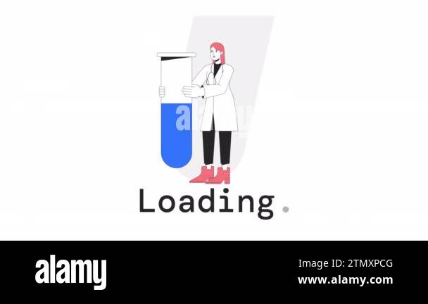 Medical research loader animation. Scientist holding test tube. Flash ...